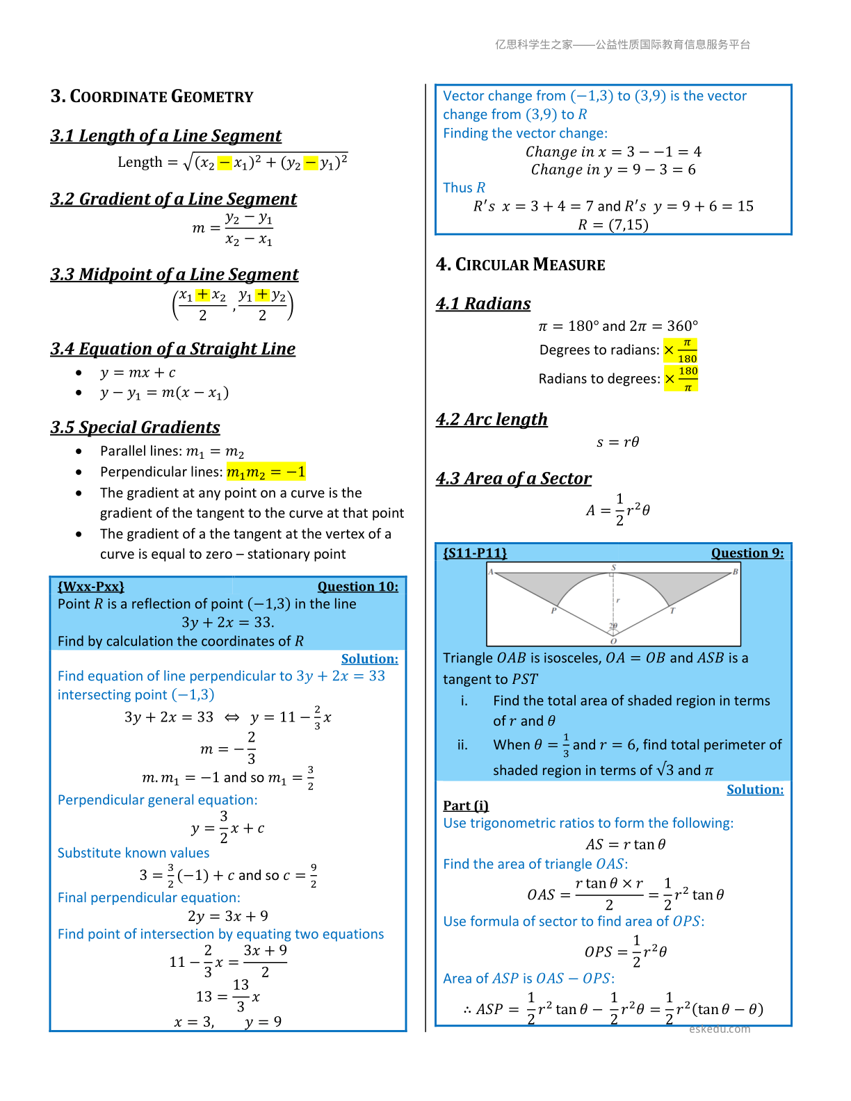 A-level CAIE(CIE)数学笔记-AS1-国际课程免费下载中心-亿思科学生之家