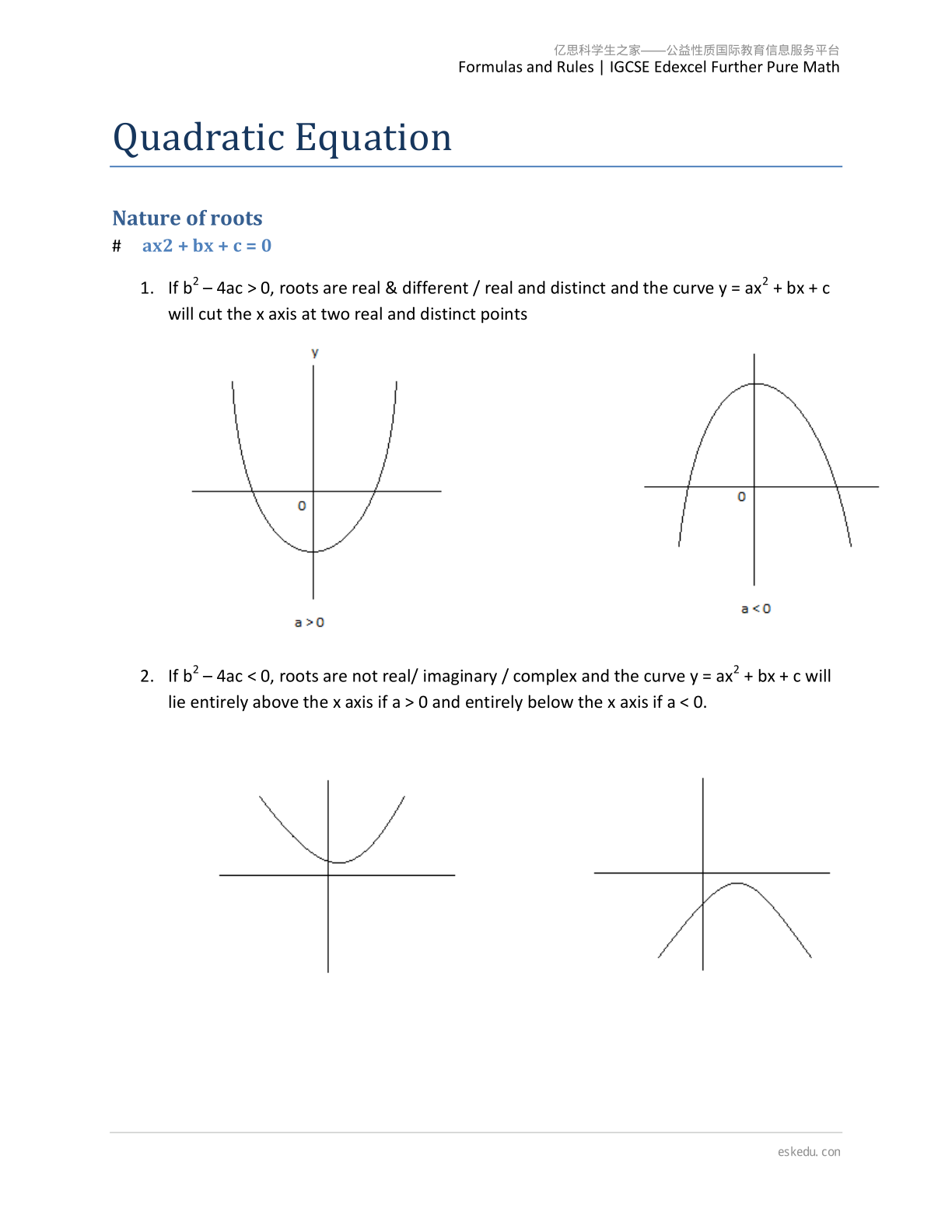 IG Edexcel数学笔记-公式和法则-国际课程免费下载中心-亿思科学生之家